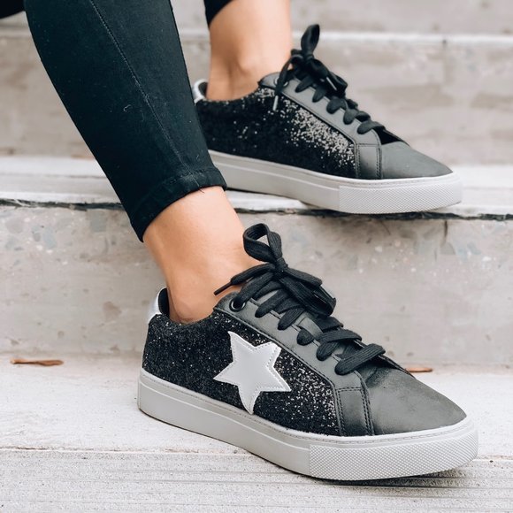 Time and Tru | Shoes | Time Tru Black Shimmer Fashion Sneaker 789 ...